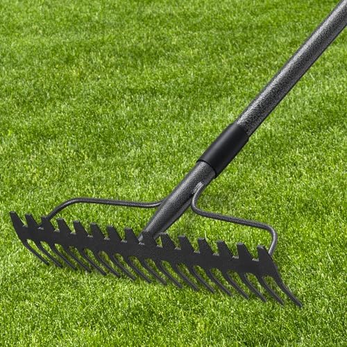 Amazon.com : Bow Rake, Heavy Duty Garden Rake with Back-Saving Handle ...