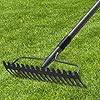 Amazon.com : 49'' Bow Rake ，17 Tines Metal Head Rakes with Stainless ...