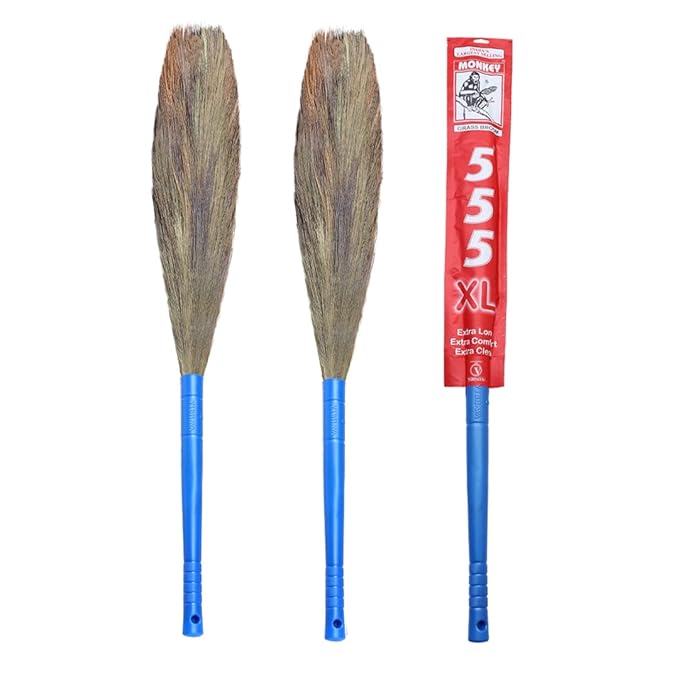 Monkey 555 XL Grass Hard Floor Broom - Pack of 2 | Broomstick Suitable ...