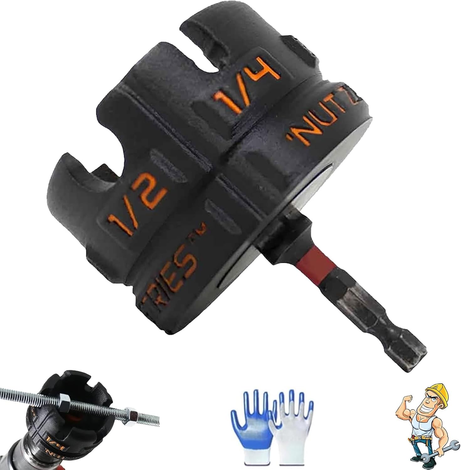 Amazon.com: Nut Zipper Drill Attachment for Fast Nut and Bolt Removal ...