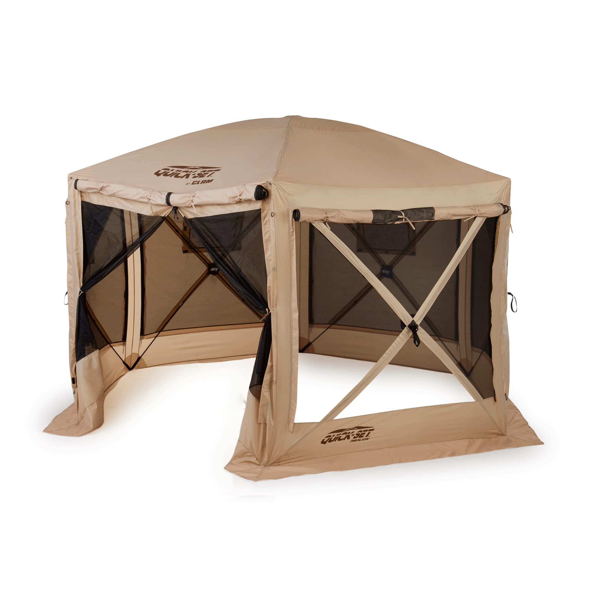 Amazon.com: CLAM Quick Set Pavilion Portable Canopy + 150 x 150 Inch ...