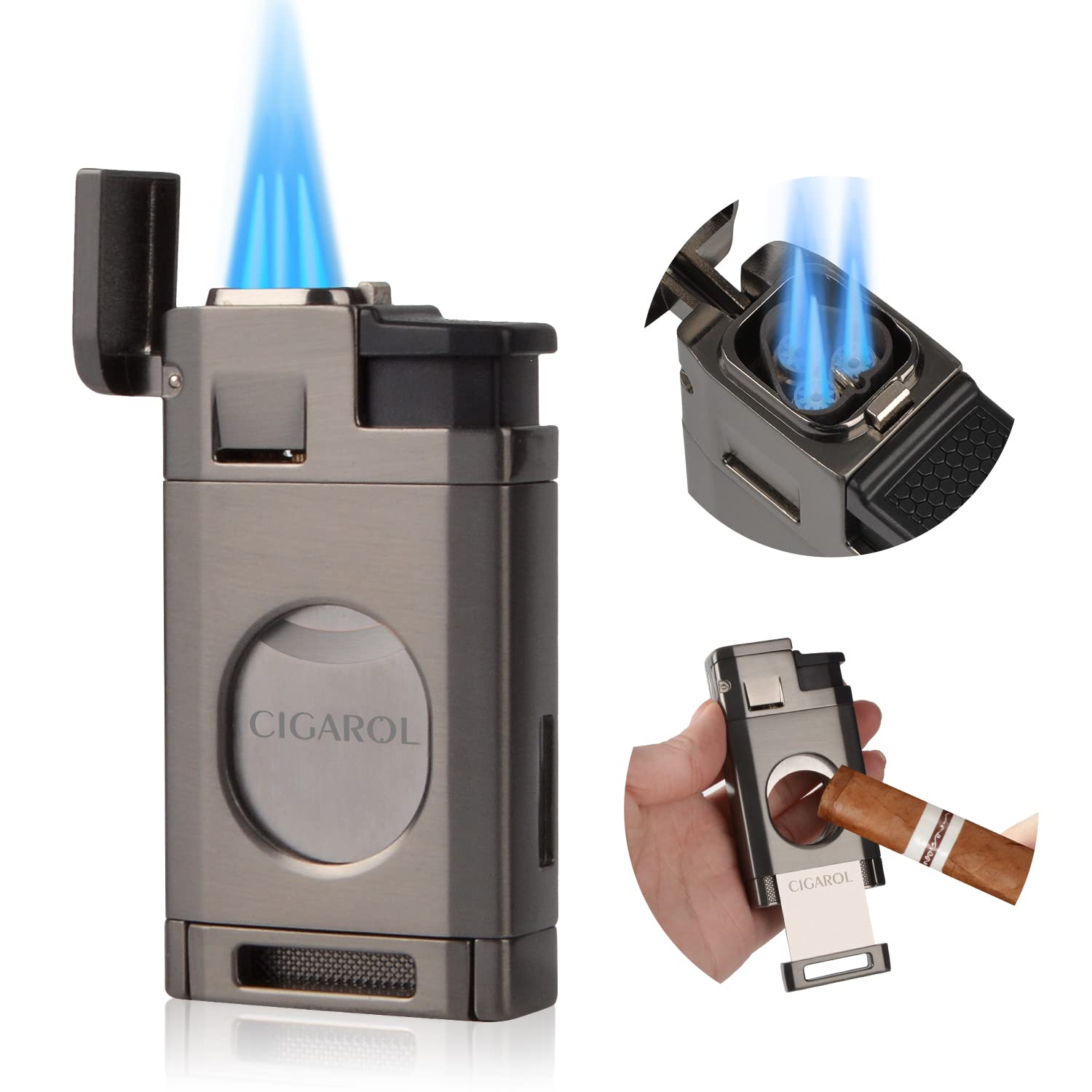 Amazon.com: Cigar Torch Lighter, All-in-1 Cigar Lighter Built-in Cigar ...