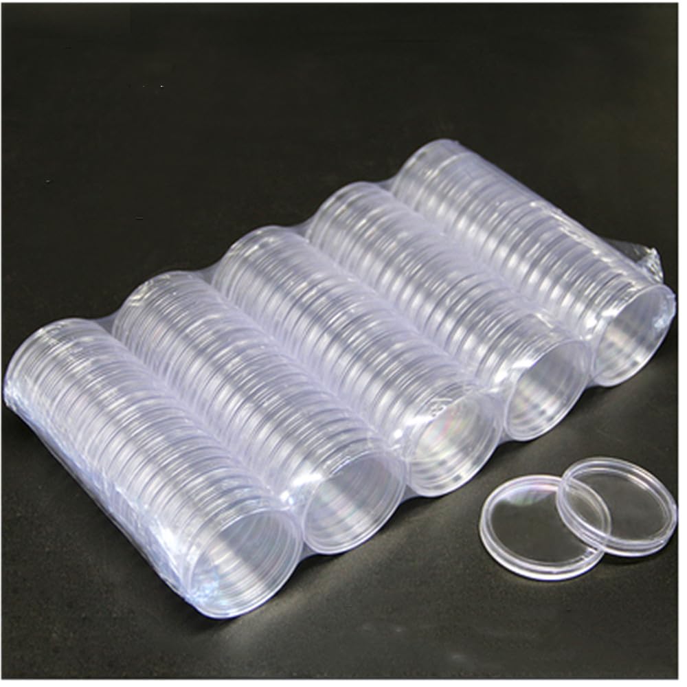 Amazon.com : 27mm Silver Dollar Coin Holder,Clear Round Plastic Coin ...