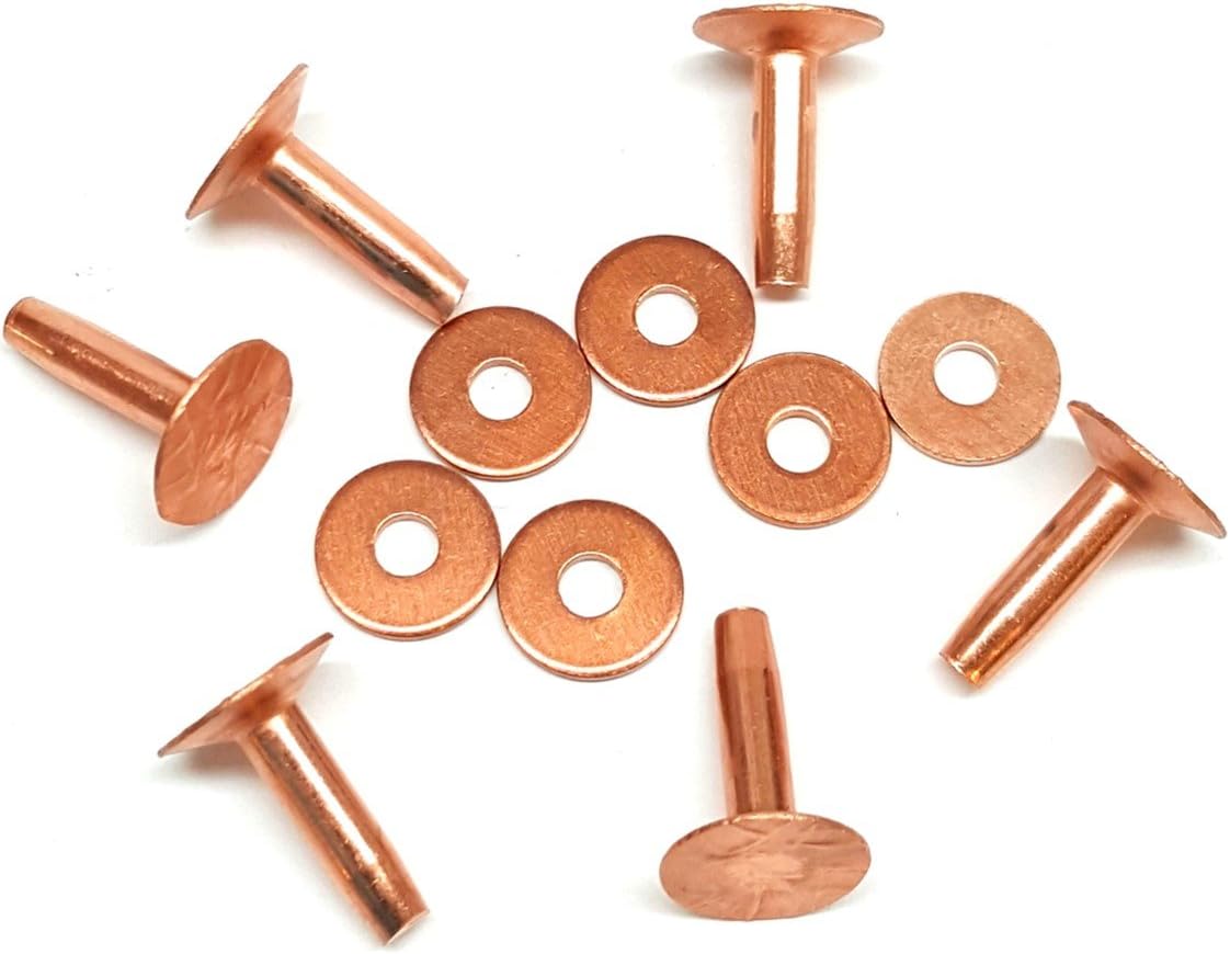 Amazon.com: 6 Pack #9 Solid Copper Rivets With Burrs-Stirrup Rivets ...