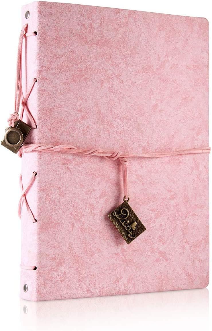 Amazon.com : Vintage Leather Refillable Notebook, Hard Cover Retro ...