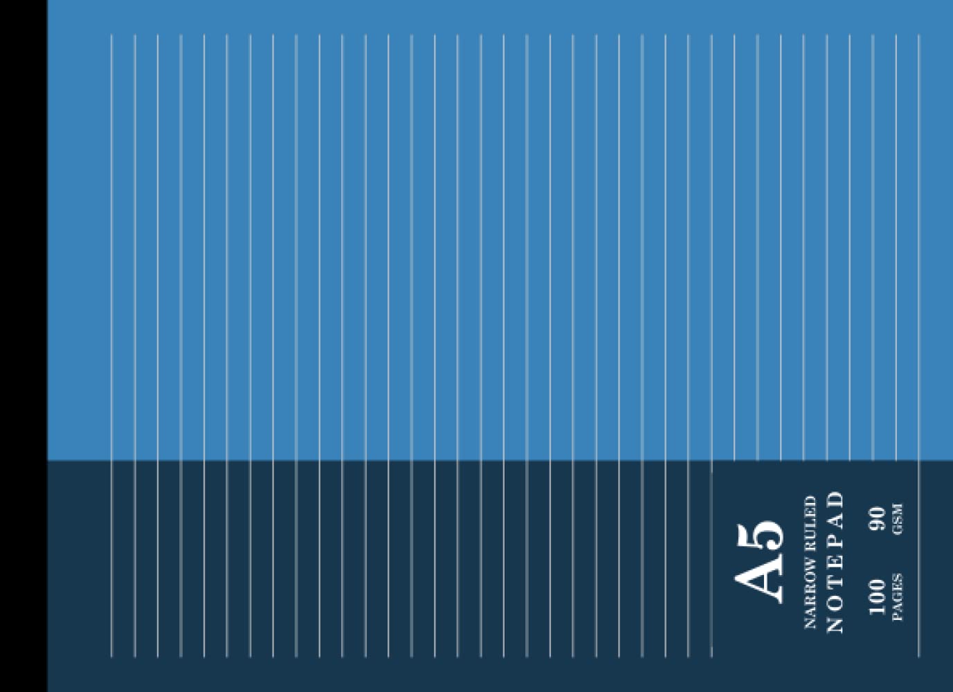 Narrow Ruled Notepad: A5, 100 Pages, 90gsm White Paper, 5mm Ruled Lined ...