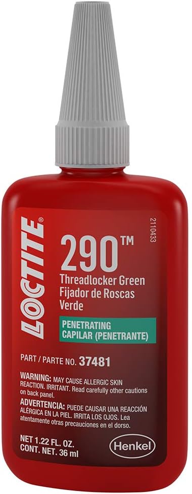 Amazon.com: Genuine Henkel Loctite 290/50ML Threadlocking Adhesive, Medium/High Strength, 50 mL ...
