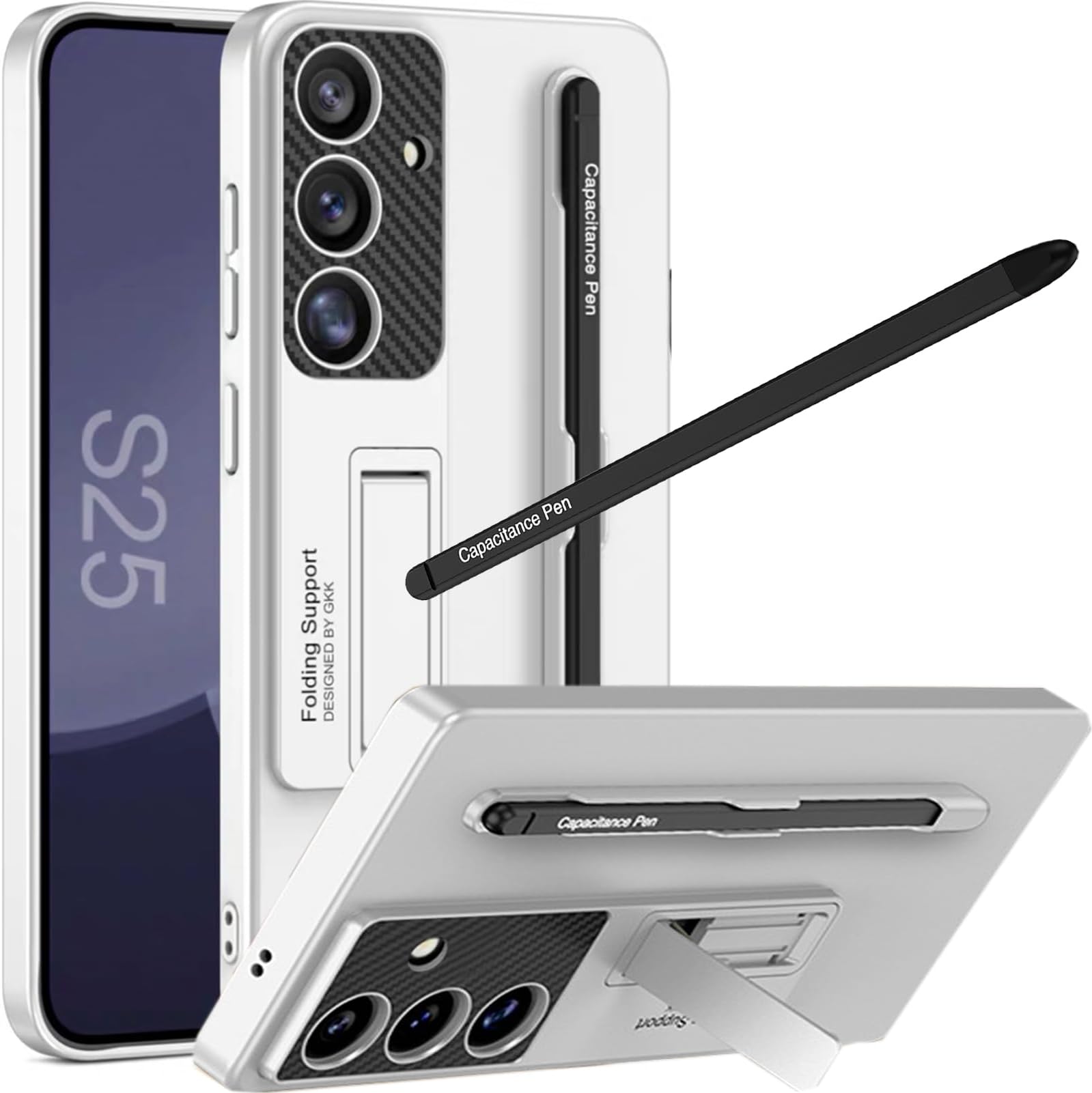 Amazon.com: NINKI for Samsung Galaxy S25 Plus Case with S Pen & Pen Slot,Shockproof Kickstand ...
