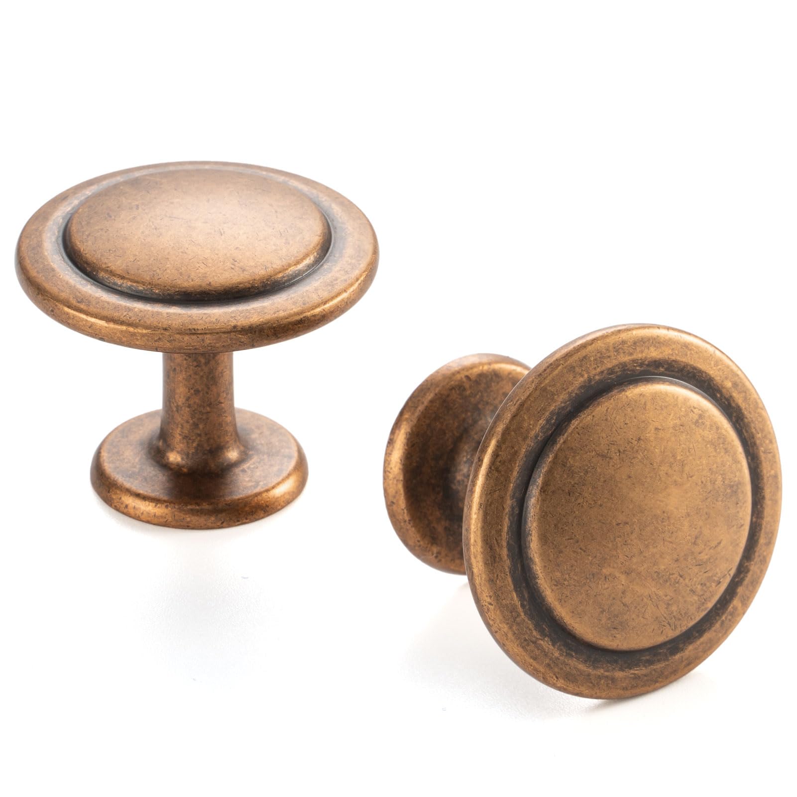 ASKANO Antique Copper Cabinet Knobs, Round Cabinet handles ZK2409| Pack ...