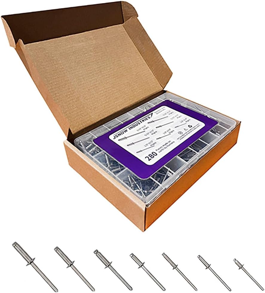 Amazon.com: 260pcs 304 Stainless Steel Blind Rivets, 7 Size Pop Rivets ...