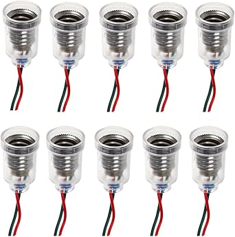 GutReise 10 Pack LED Screw-Mount E10 Small Bulbs Holder with Wire ...