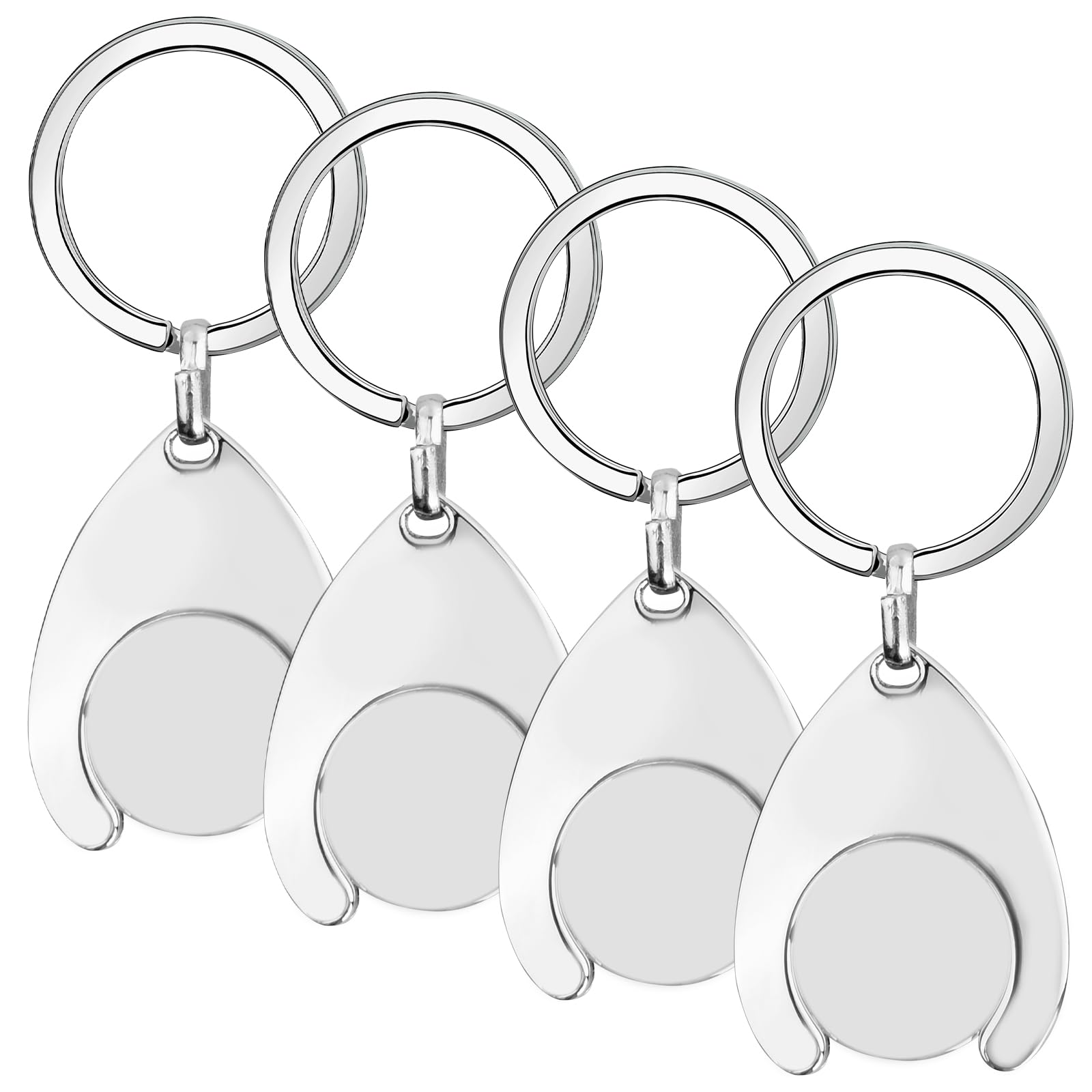 4 Pack Trolley Token Coin Keyring Metal Keychain For Shopping ...