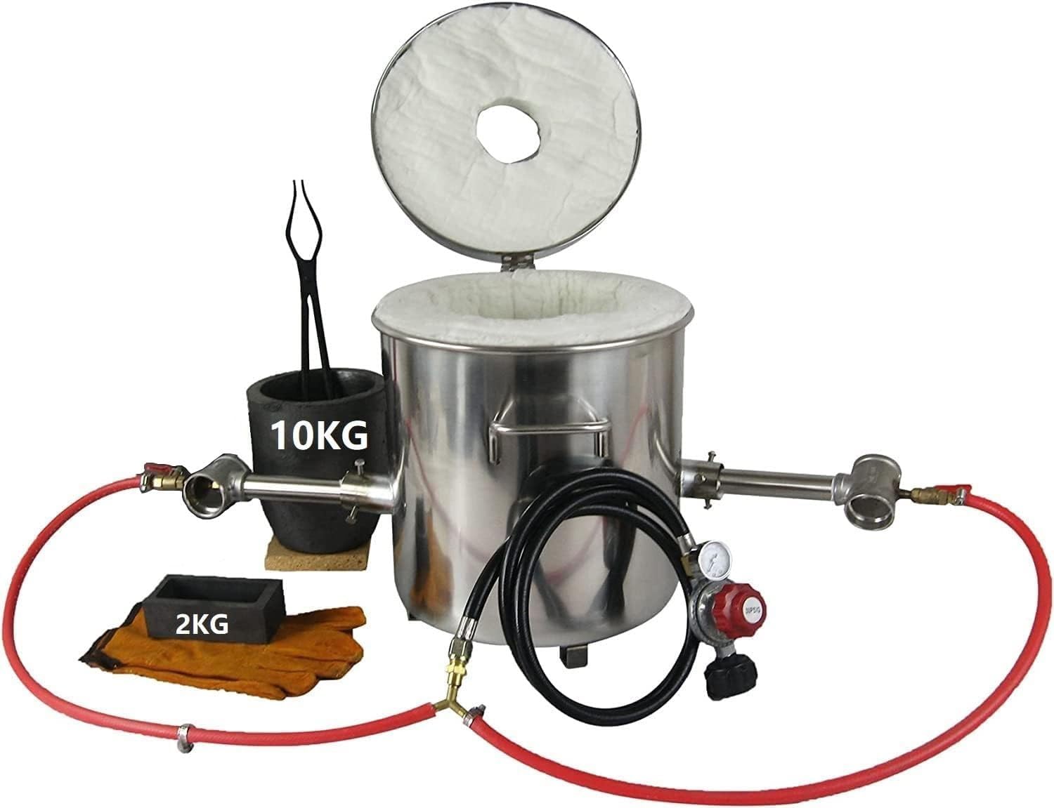 Amazon.com: 10KG Propane Smelting Furnace Double Forge Burners, Gas ...