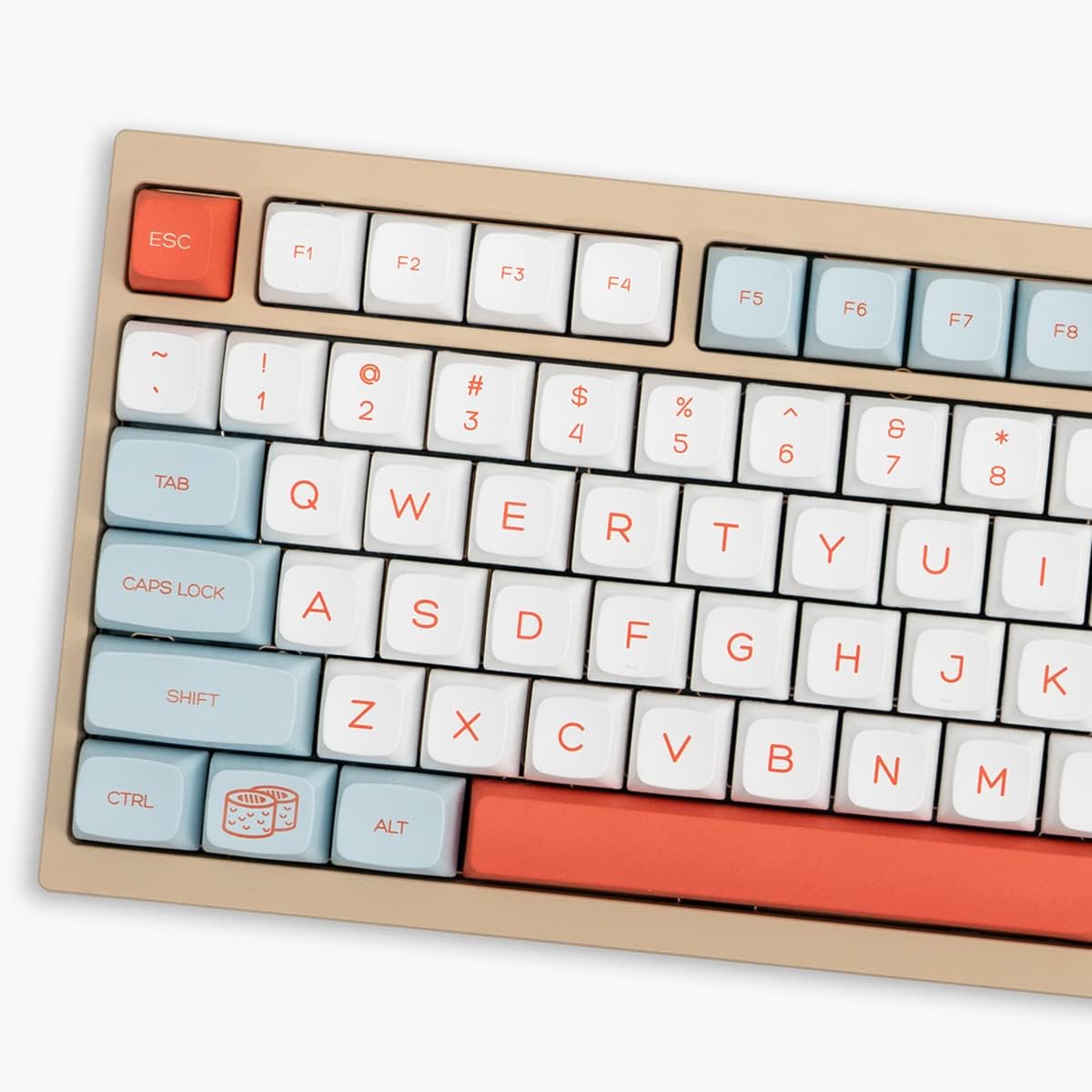 Amazon.com: PBT Salmon Blue White Keycaps 132 Keys XDA Profile Dye-Sub ...