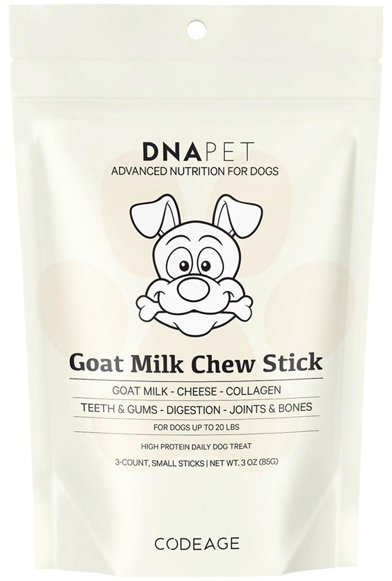 Amazon.com : DNA PET Goat Milk Chew Sticks for Dogs Supplement - High Protein, Beef Collagen ...