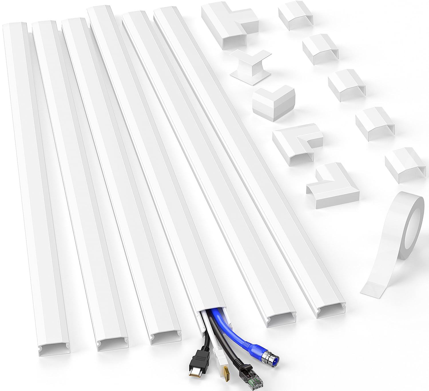 Buy [2020 Upgrade] Cable Concealer, PVC Cord Cover, 94.5in Paintable ...