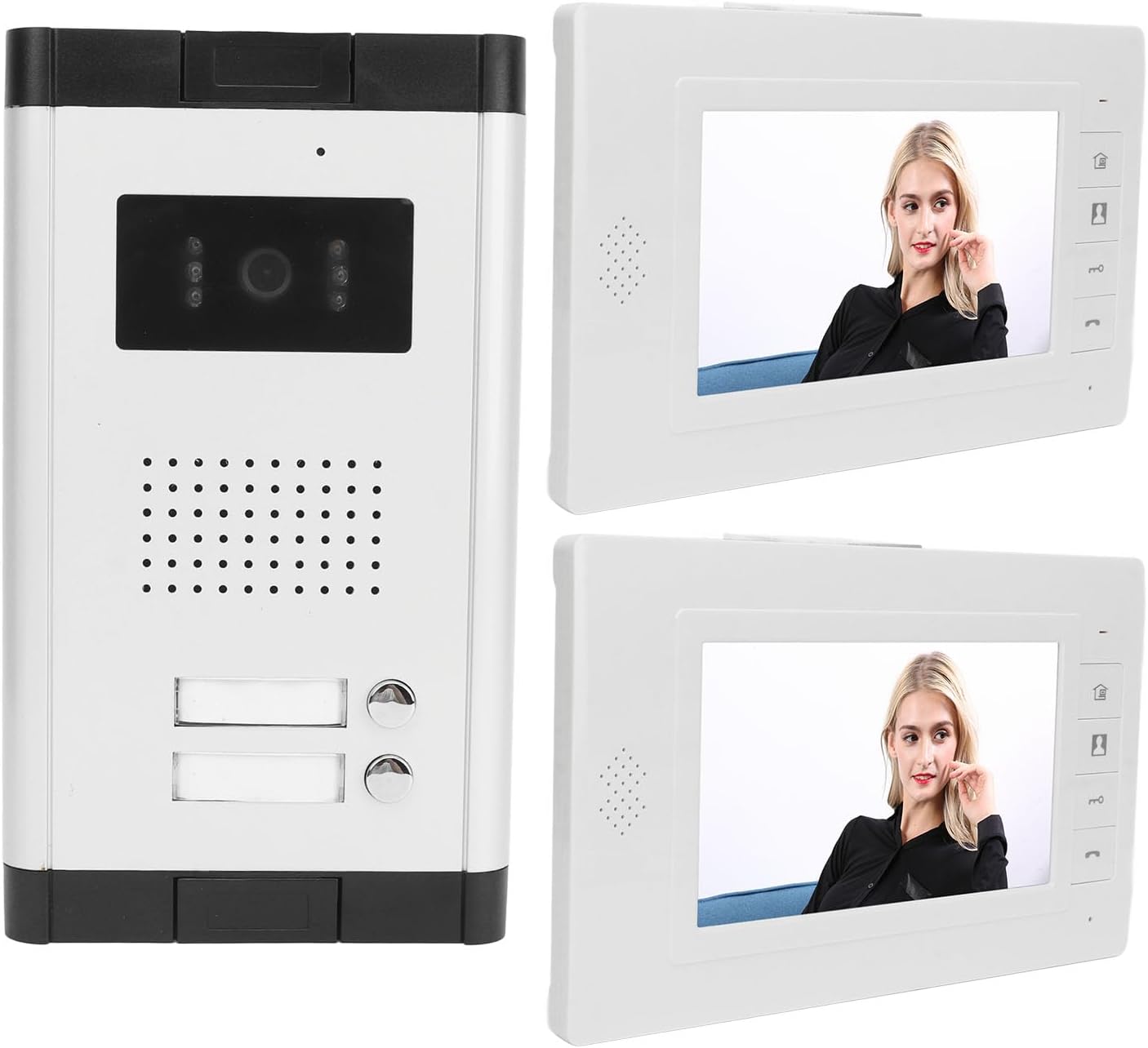 Video Intercom Doorbell, Video Door Phone Kit 1 Outdoor Unit 7 Inch TFT ...