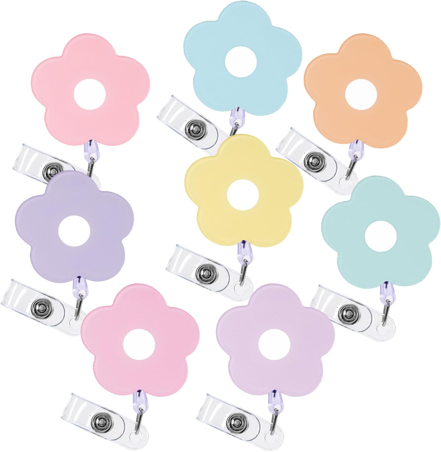 Amazon.com : Whaline 8Pcs Flower Badge Reel with Clips and Retractable ...