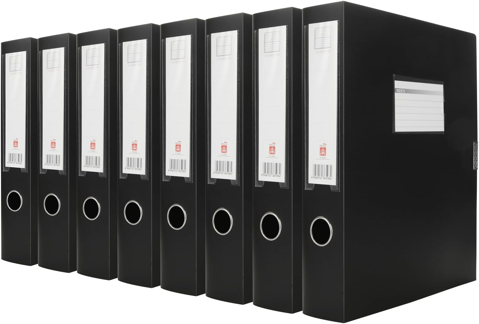 JMIATRY Box Files A4 Pack of 8, Plastic Deep File Holders 55mm, Black ...