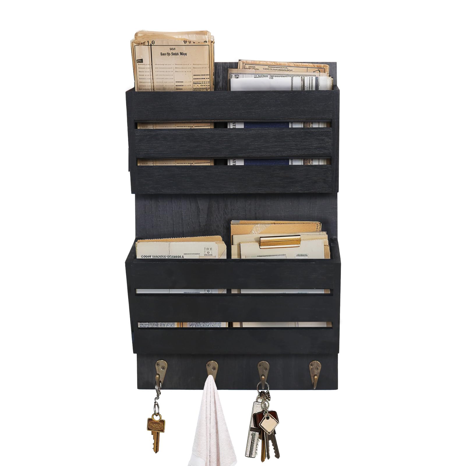 Amazon.com: SWALLOW BRAND Mail Organizer Wall Mount with 4 Key Hooks ...