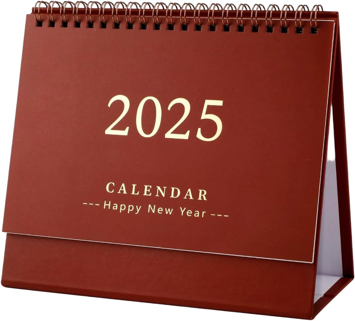 AOKWAWALIY 2025 Red Desk Calendar Standing Flip Desktop Calendar from ...