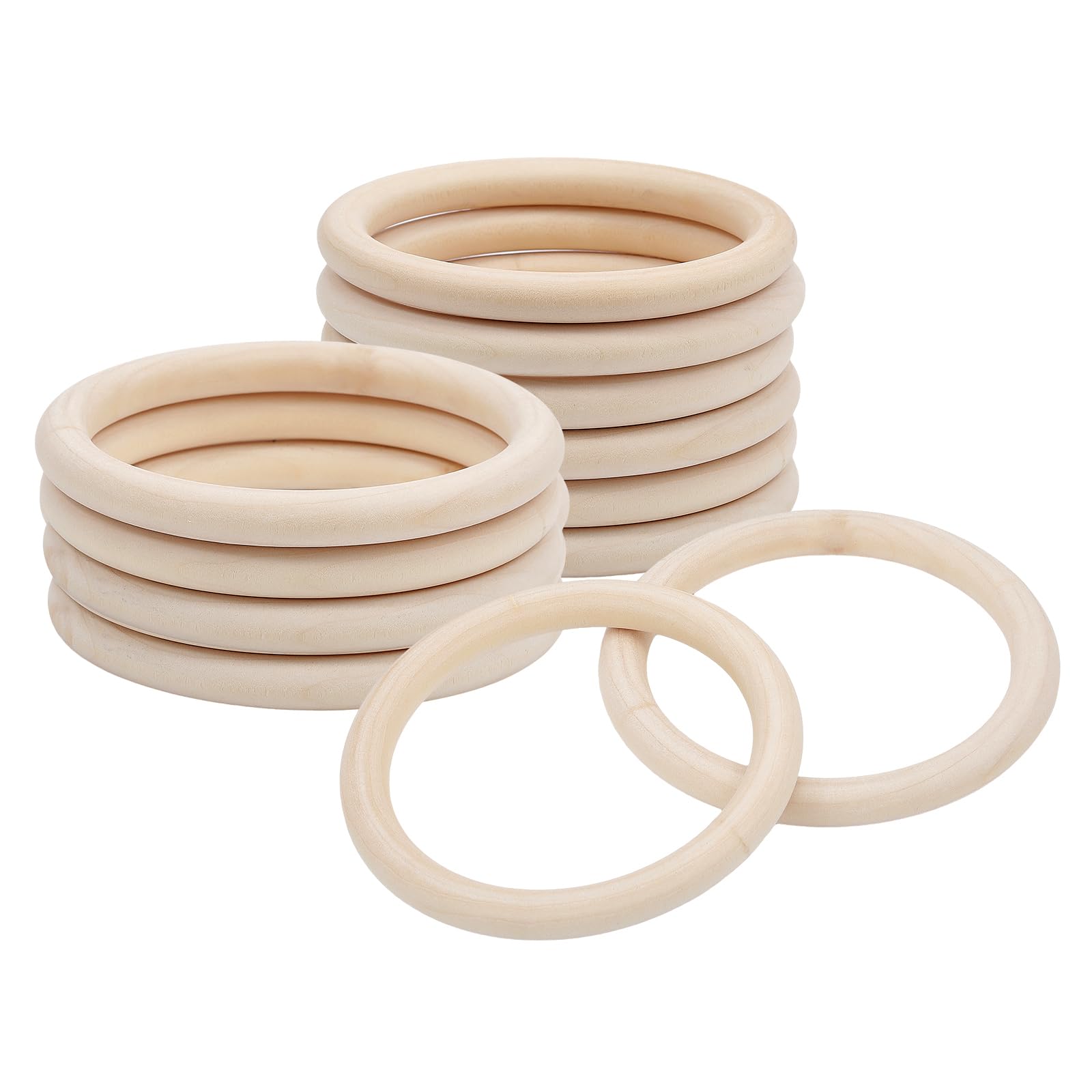 Amazon.com: CHGCRAFT 12Pcs 4Inch Unfinished Wooden Rings Wood Curtain ...