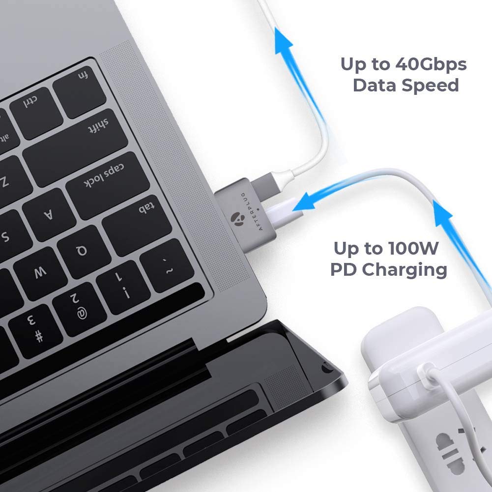 USB C Extender for MacBook with Case, Afterplug 2-Port Type C Male to ...