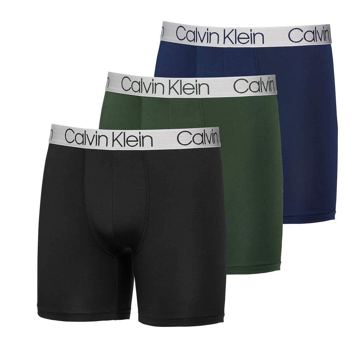 Calvin Klein Mens 3 Pack Chromatic Microfiber Boxer Briefs (Blue/Green ...