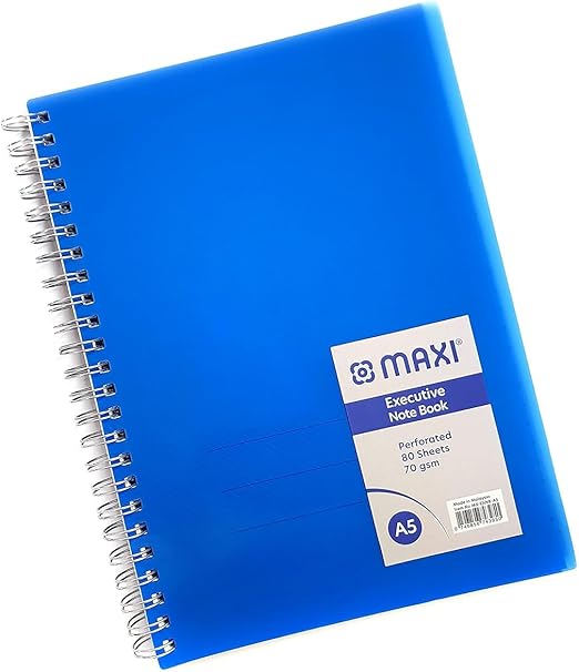 MAXI WIRE-O-COLORED POLYPROPYLENE NOTEBOOK A5 80 SHEETS: Buy Online at ...
