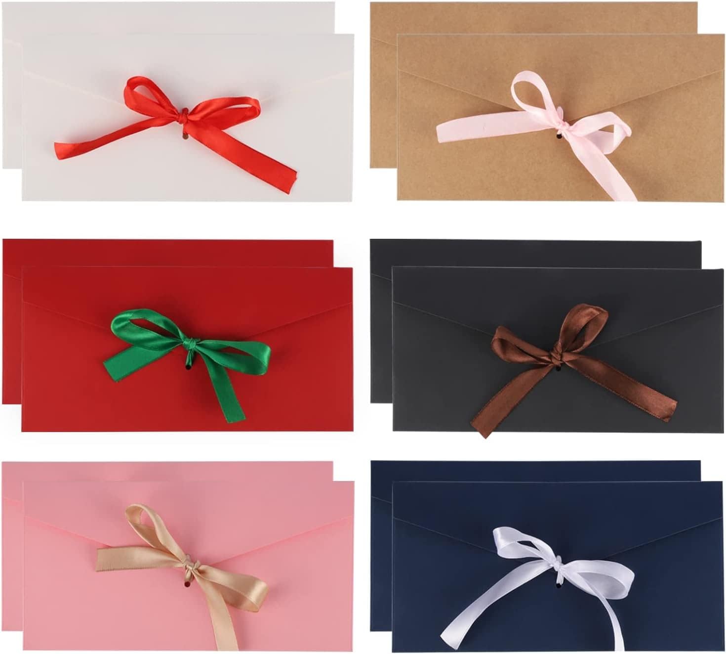 12 Pcs Gift Envelopes, Large Envelopes with Ribbon Vintage Envelope for ...