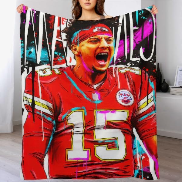 Amazon.com: American Football Patrick Blanket Mahomes Throw Lightweight ...