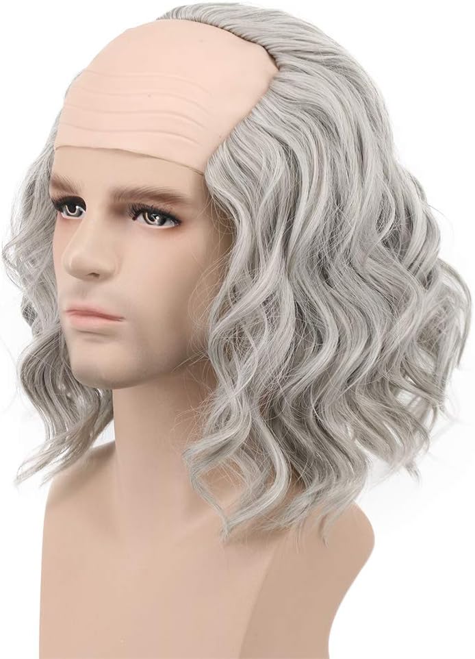 Amazon.com: yuehong Long Mens George Washington Cosplay Curly Gentleman ...