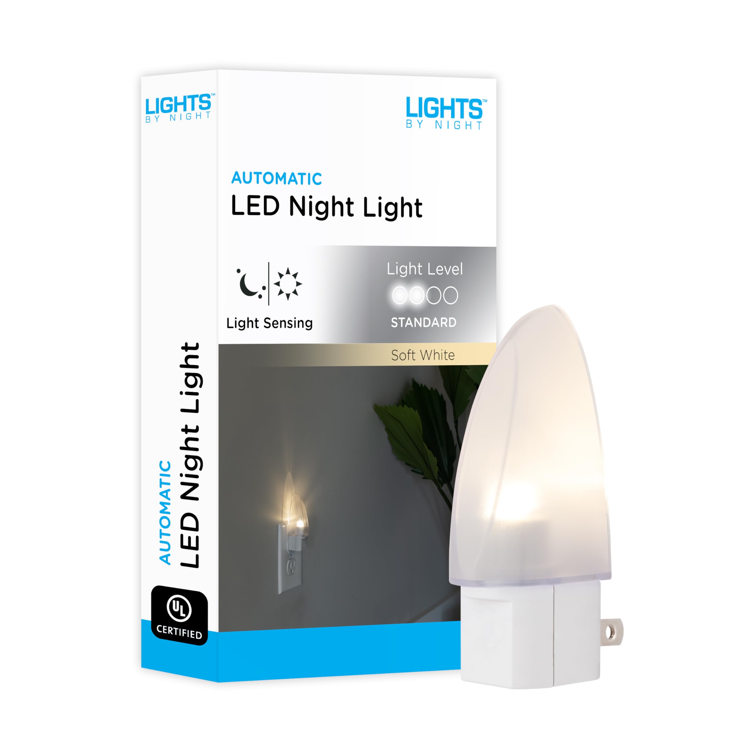 Lights by Night LED Night Light, Plug-in, Dusk to Dawn Sensor, Warm ...