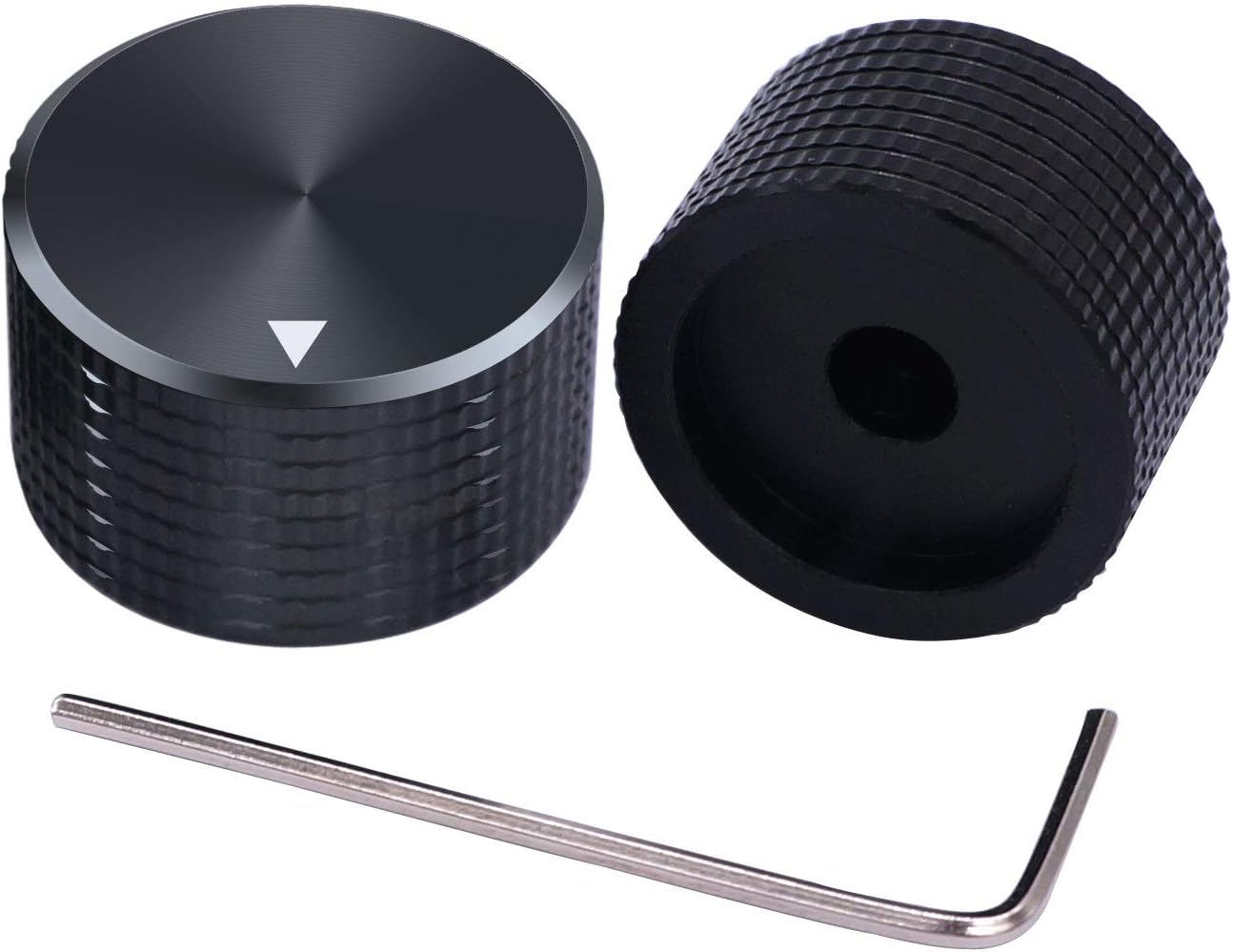 Taiss/ 2pcs Black Aluminum Rotary Electronic Control Potentiometer Knob ...