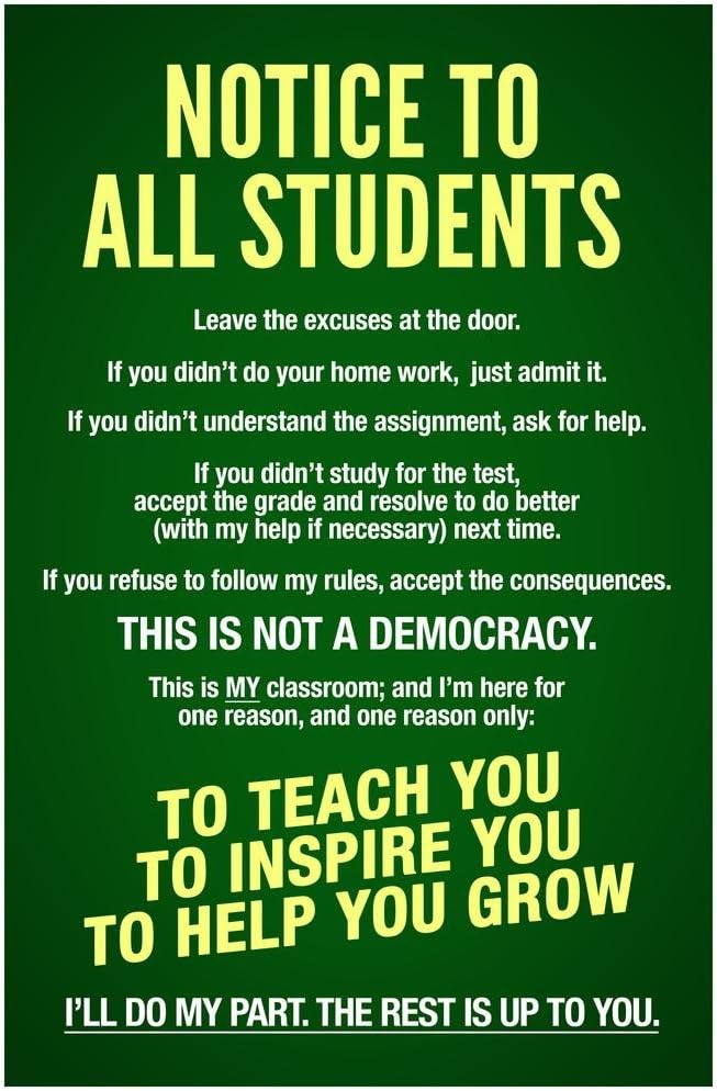 Amazon.com: Classroom Rules Poster High School Supplies For Teachers ...
