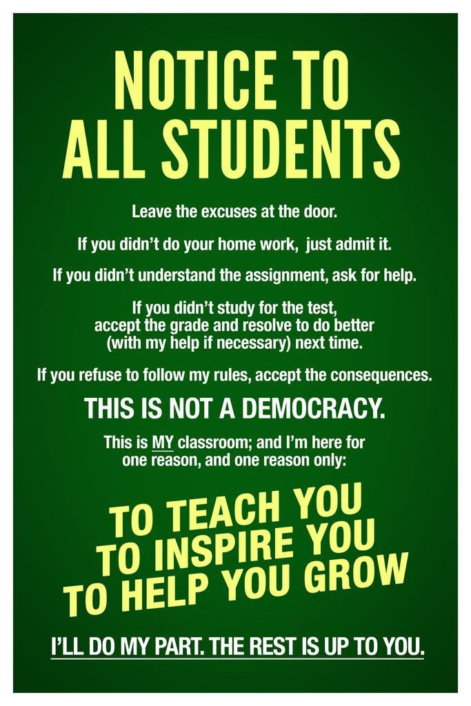 Amazon.com: Laminated Classroom Rules Poster High School Supplies For ...