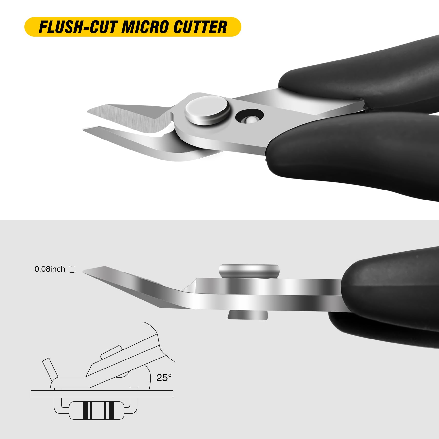 Snapklik.com : 2-Pack Stainless Steel Micro Wire Cutters, Precision ...