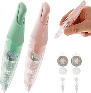 Bewudy 2 Pcs Refillable White Out Correction Tape, Retractable Whiteout ...