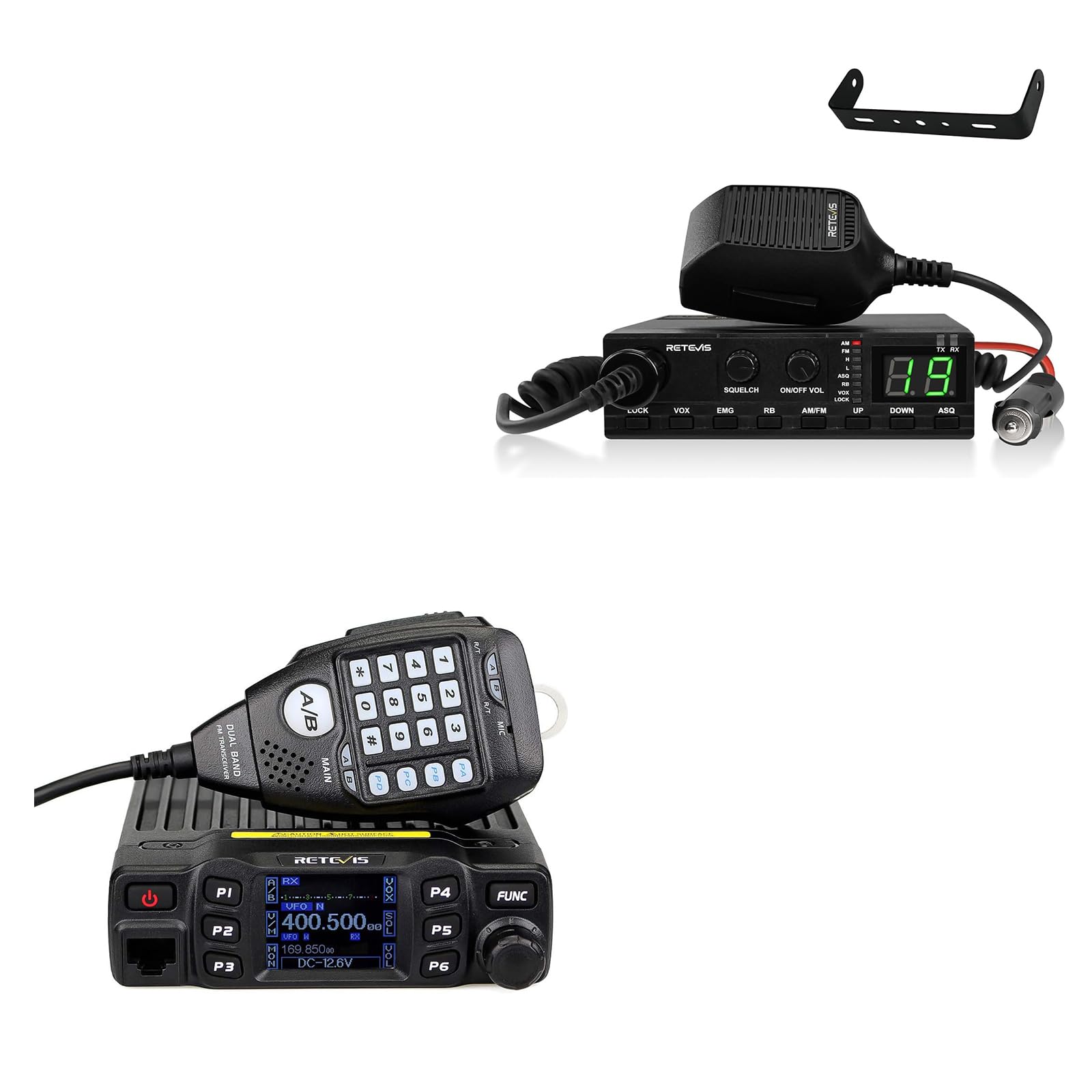 Amazon.com: Retevis RT95 Ham Radio, Dual Band Mobile Radio, Bundle with ...