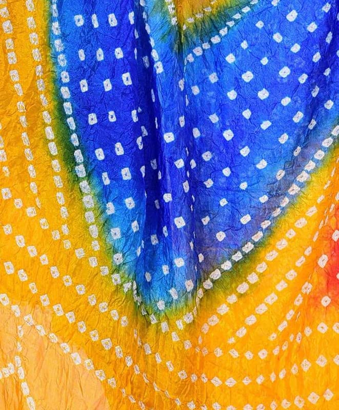 Buy JAIPURI पहनावा Women Silk Bandhani Gota Art silk dupatta With ...