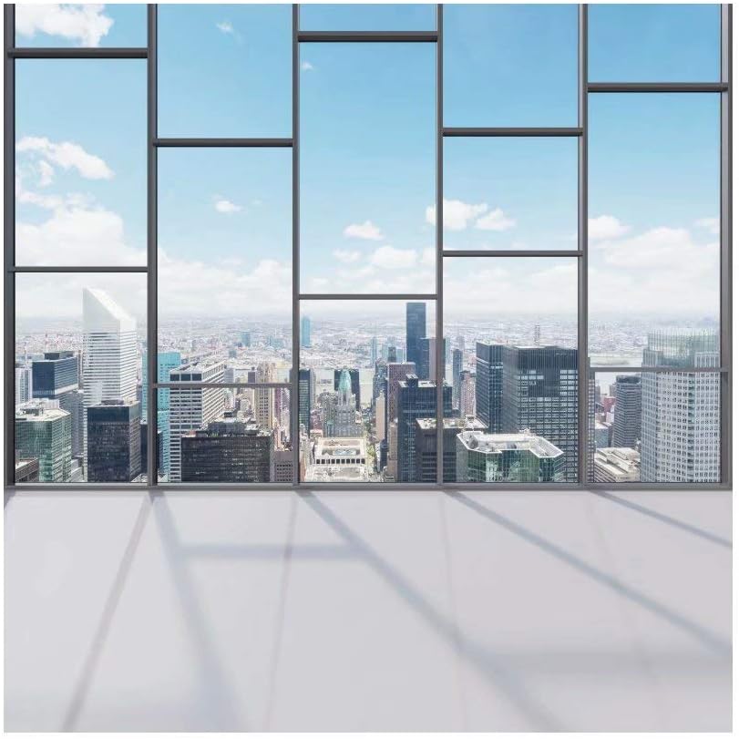 Amazon.com : DASHAN 6x6ft Business Office Backdrop Bright Glass Window ...