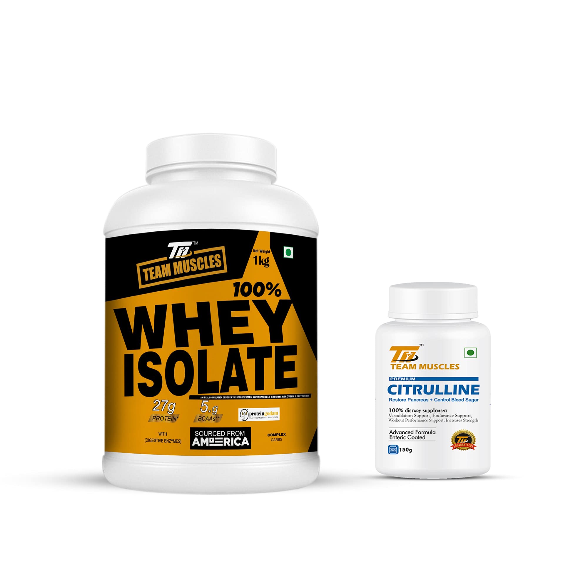 Buy TM 100% Whey Isolate-(1Kg- Vanilla) & TM Premium Citrulline ...