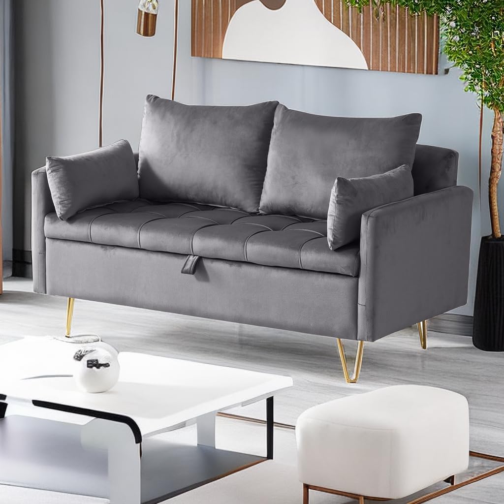 Amazon｜オーエスジェイ(OSJ) ソファー 2人掛け 幅116.5×奥行き53 クッション付き 取り外し可能な背もたれ ローソファ ヘッドソファー 北欧 肘付き レイアウト自由 カウチ ...