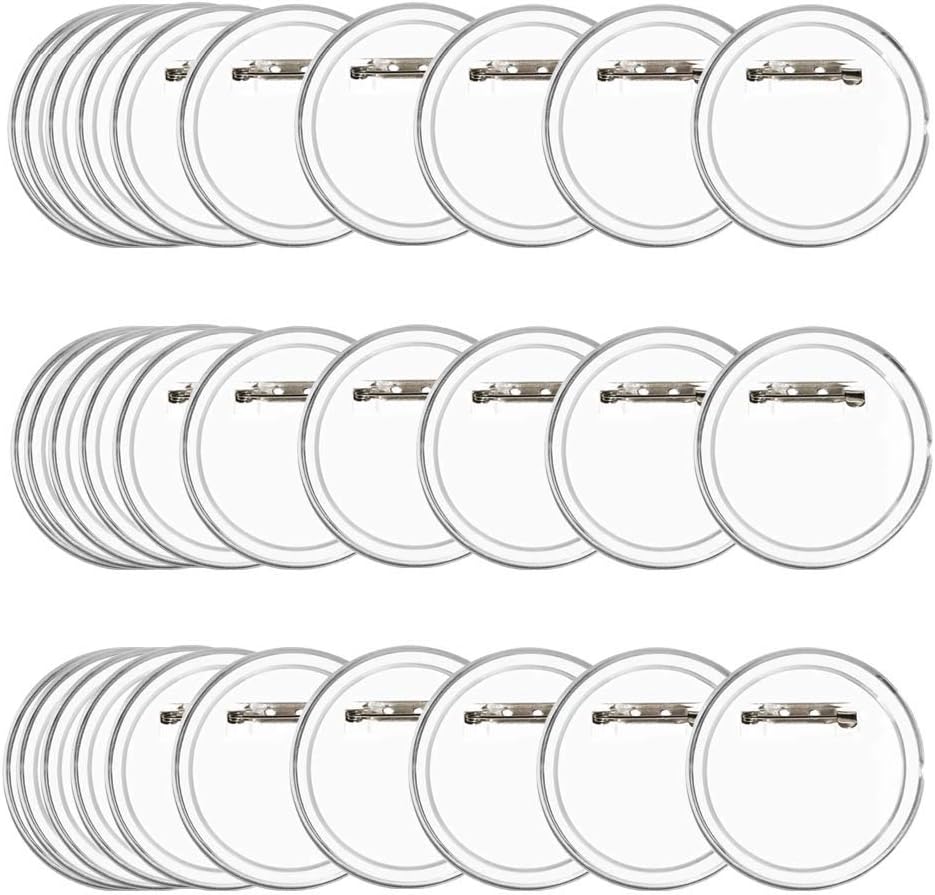 Amazon.com: BUYGOO 50Pcs 1.5 inch Acrylic Design Button Badge Clear ...