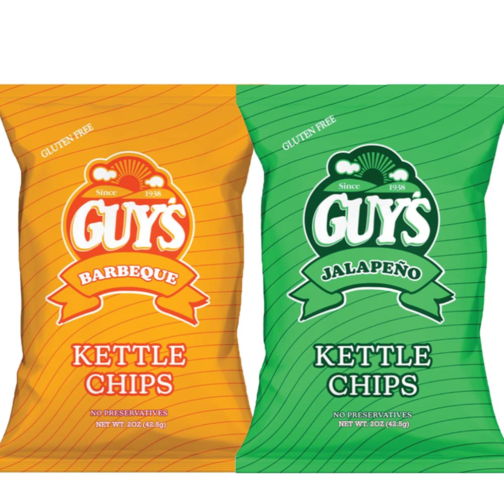 Amazon.com: Guys Snacks Kettle BBQ & Jalapeño Potato Chips Variety Pack ...