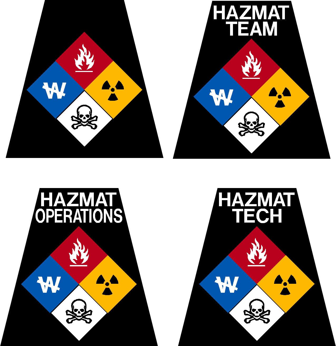 Amazon.com - Reflective Black Hazmat Tetrahedron Fire Helmet Decal Hard ...