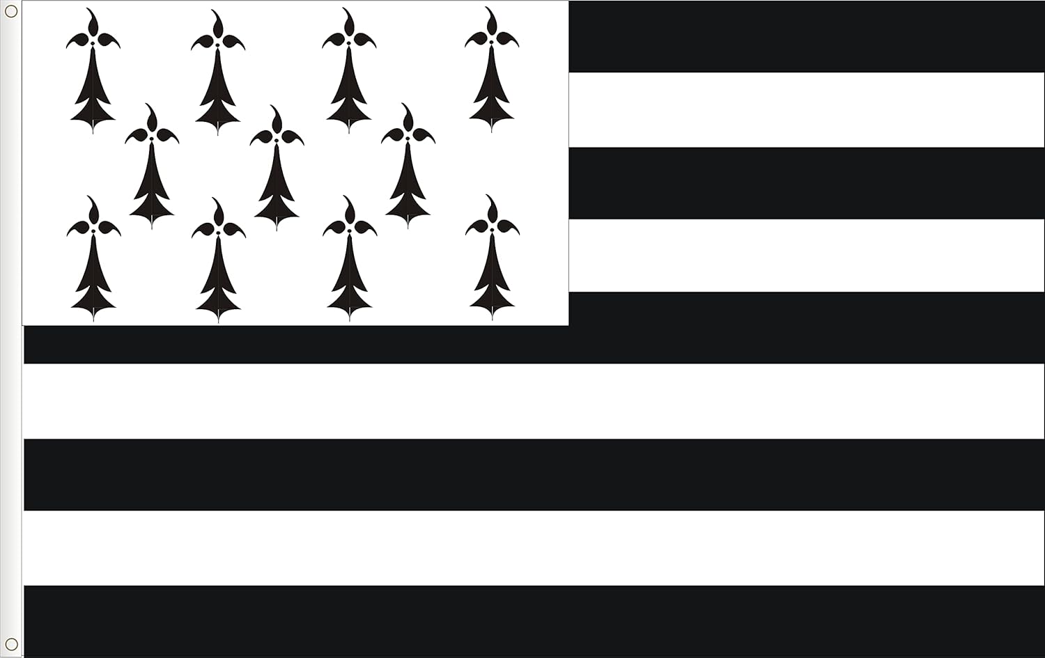 DRAPEAU DE LA BRETAGNE. GWENN HA DU BREIZH. QUALITÉ SATIN PREMIUM ...