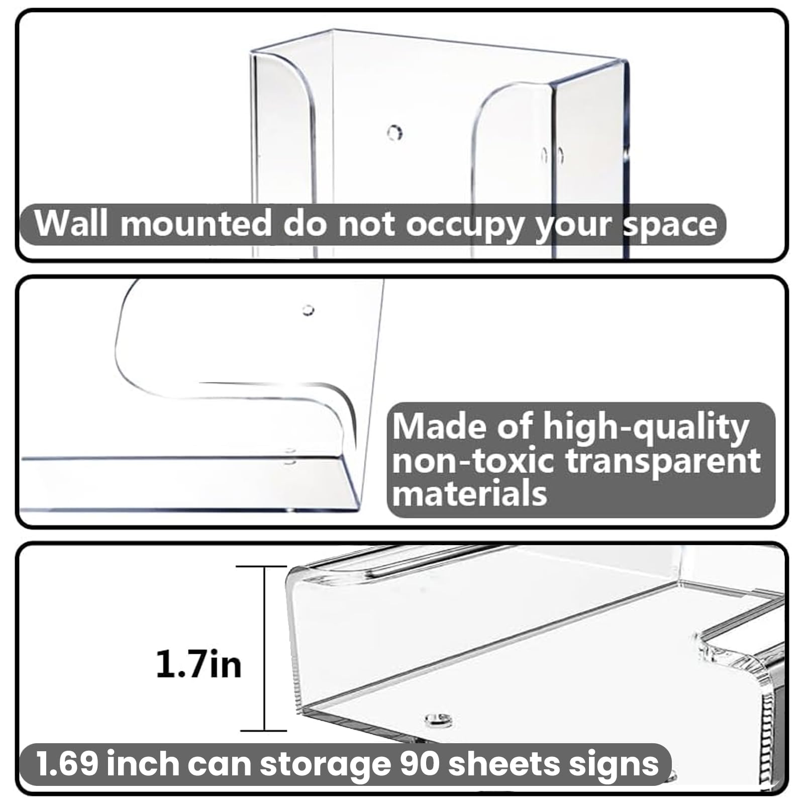 Snapklik.com : Acrylic Brochure Holders, 4x6 Inches Slide-in ...