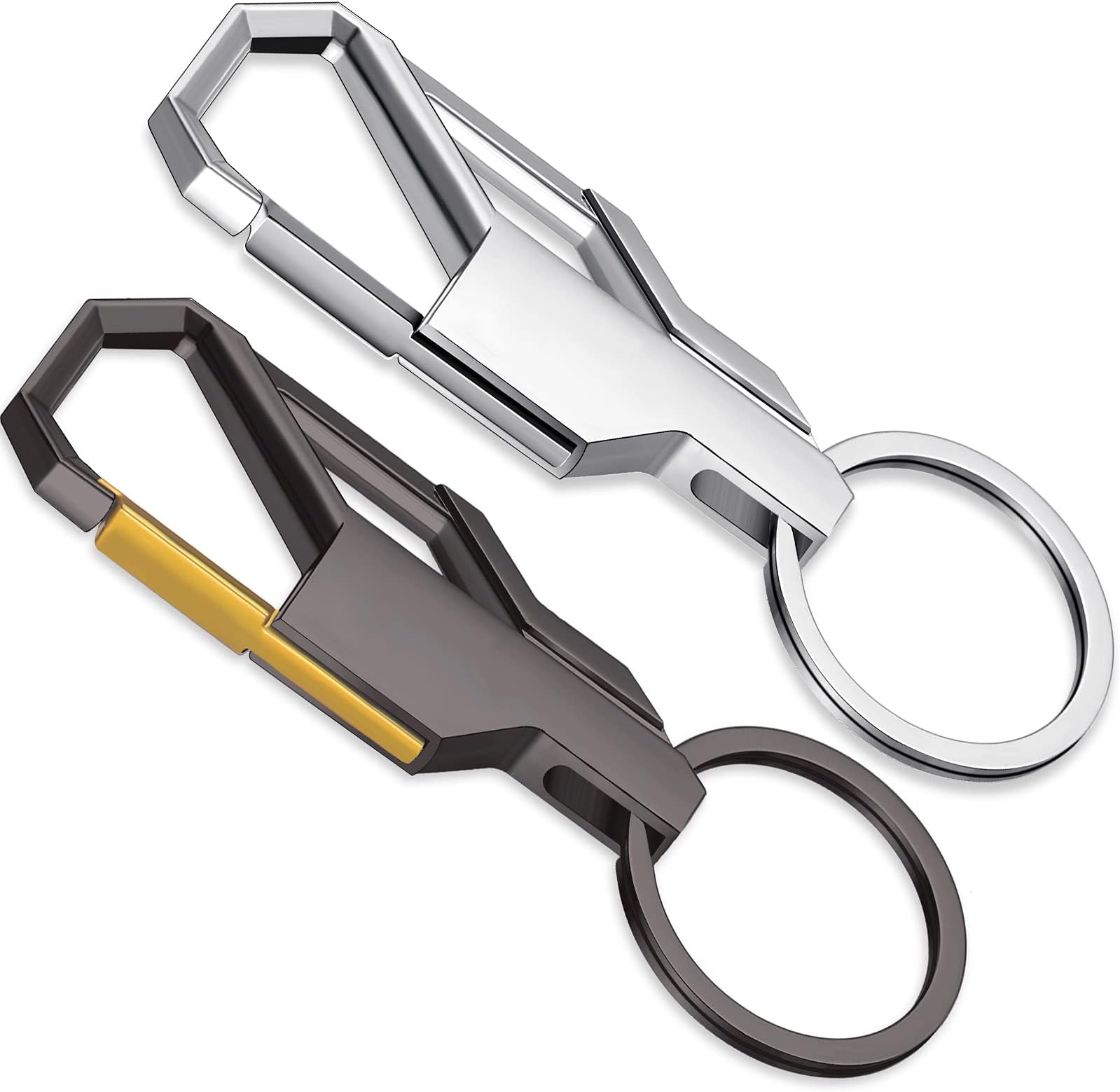 Amazon.com: 2 Pieces Metal Keychains Keyring Heavy Duty Zinc Alloy ...