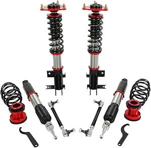 Amazon.com: ALEGE Adjustable Red Coilover Struts and Shocks Complete ...